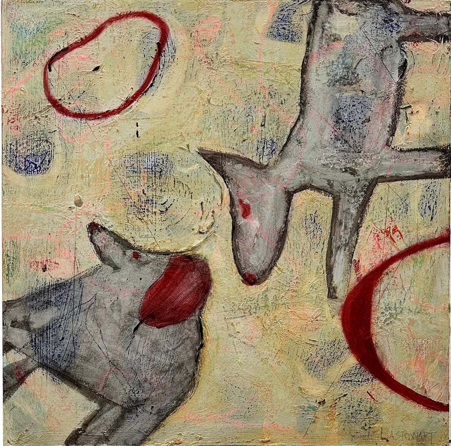 Lesley Anne Spowart - They Went Thata Way - Mixed Media Animal Painting ...