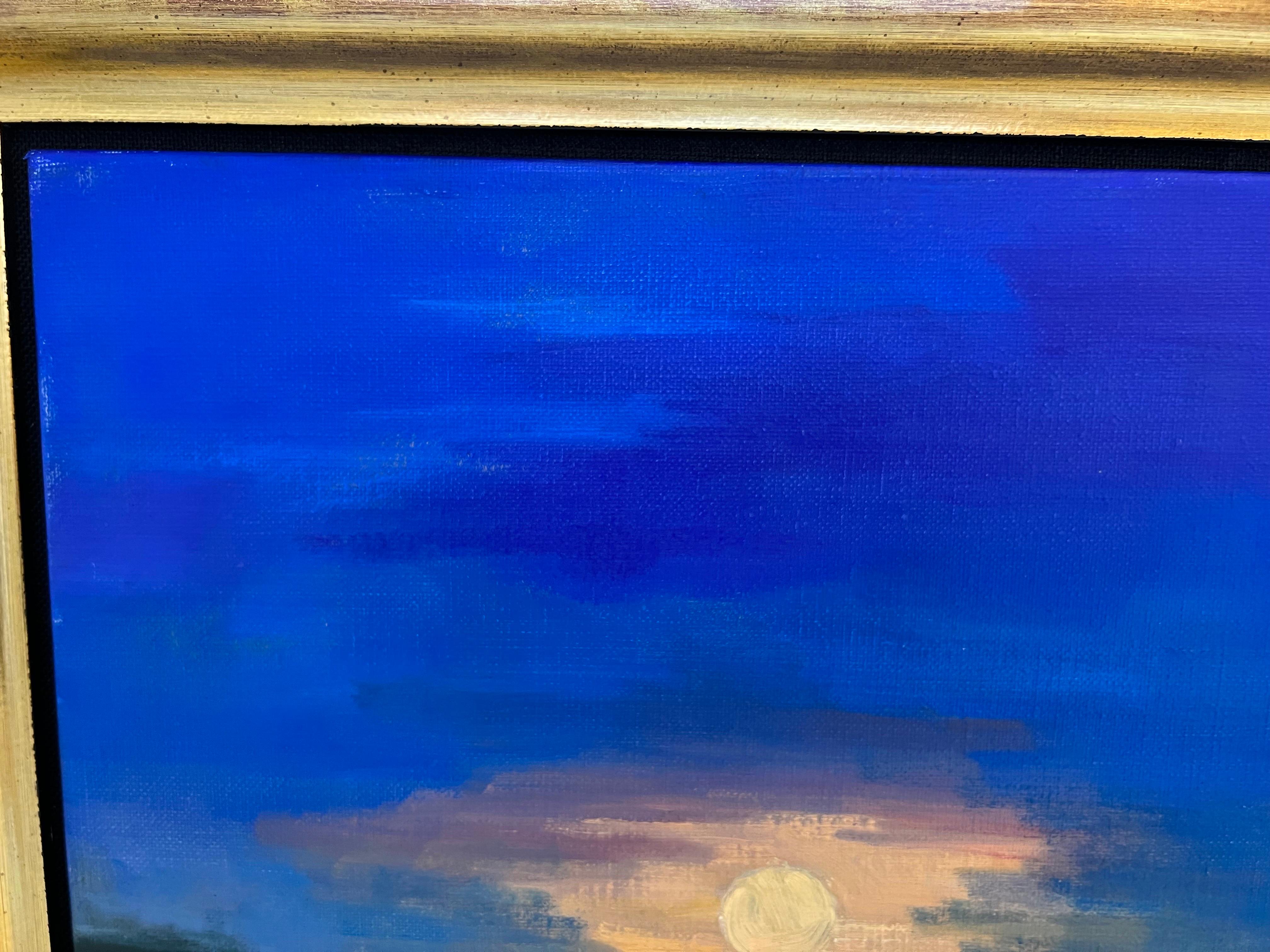 Lesley Powell - Stawberry Super Moon by Lesley Powell, Square Oil on ...