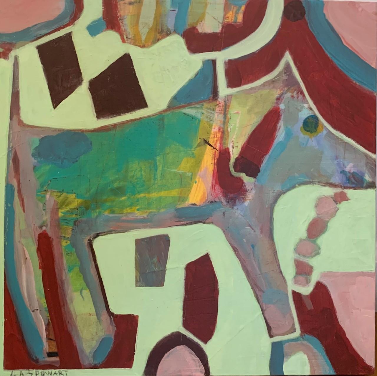 Lesley Spowart - "Kinetic 1" mixed media on board 36" x 48" framed by ...