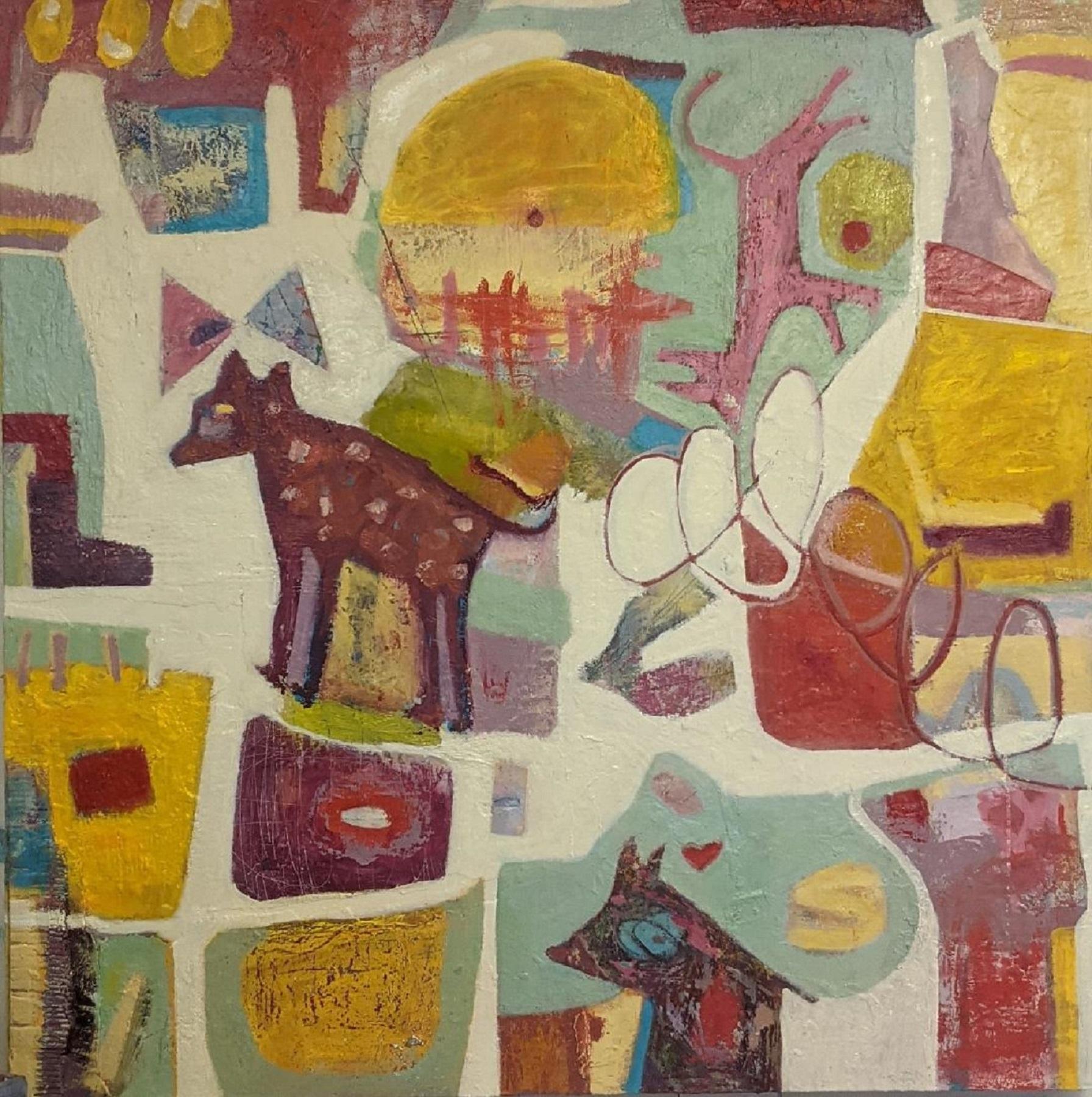 Lesley Spowart - Dogs Feet on High Places - Abstract Animal Painting by ...