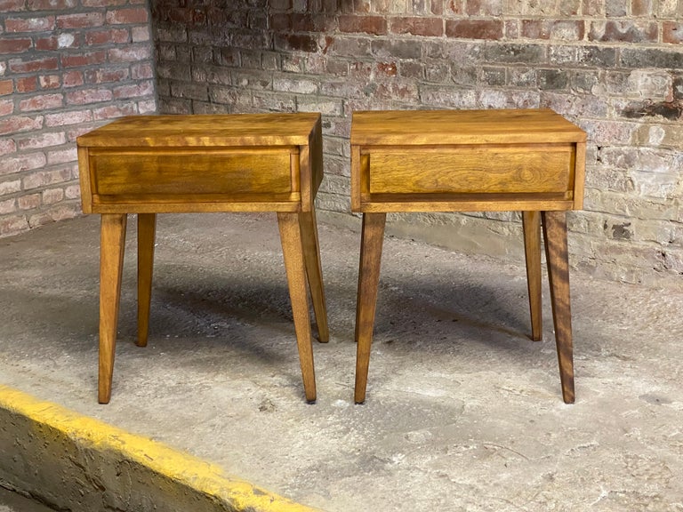 Leslie Diamond for Conant Ball American Modern Maple End Tables For ...