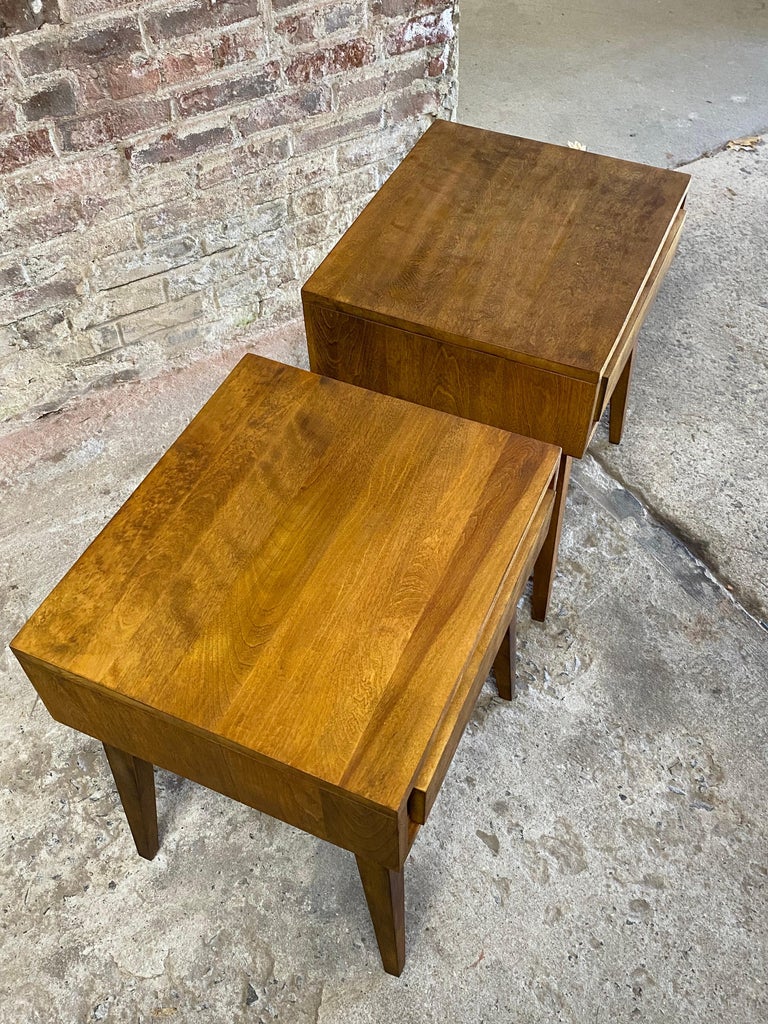 Leslie Diamond for Conant Ball American Modern Maple End Tables For ...