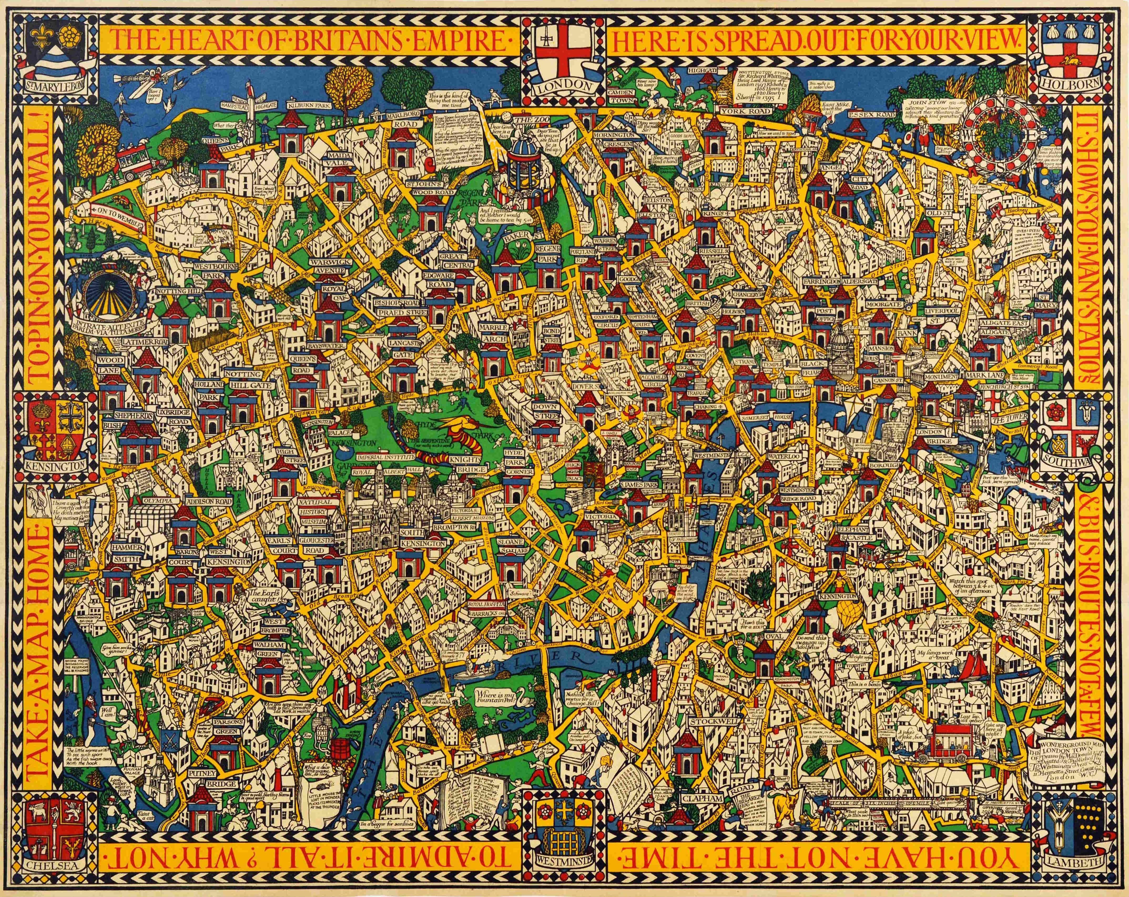 "Leslie MacDonald ""Max"" Gill" - Original WWII Illustrated Map Poster ...