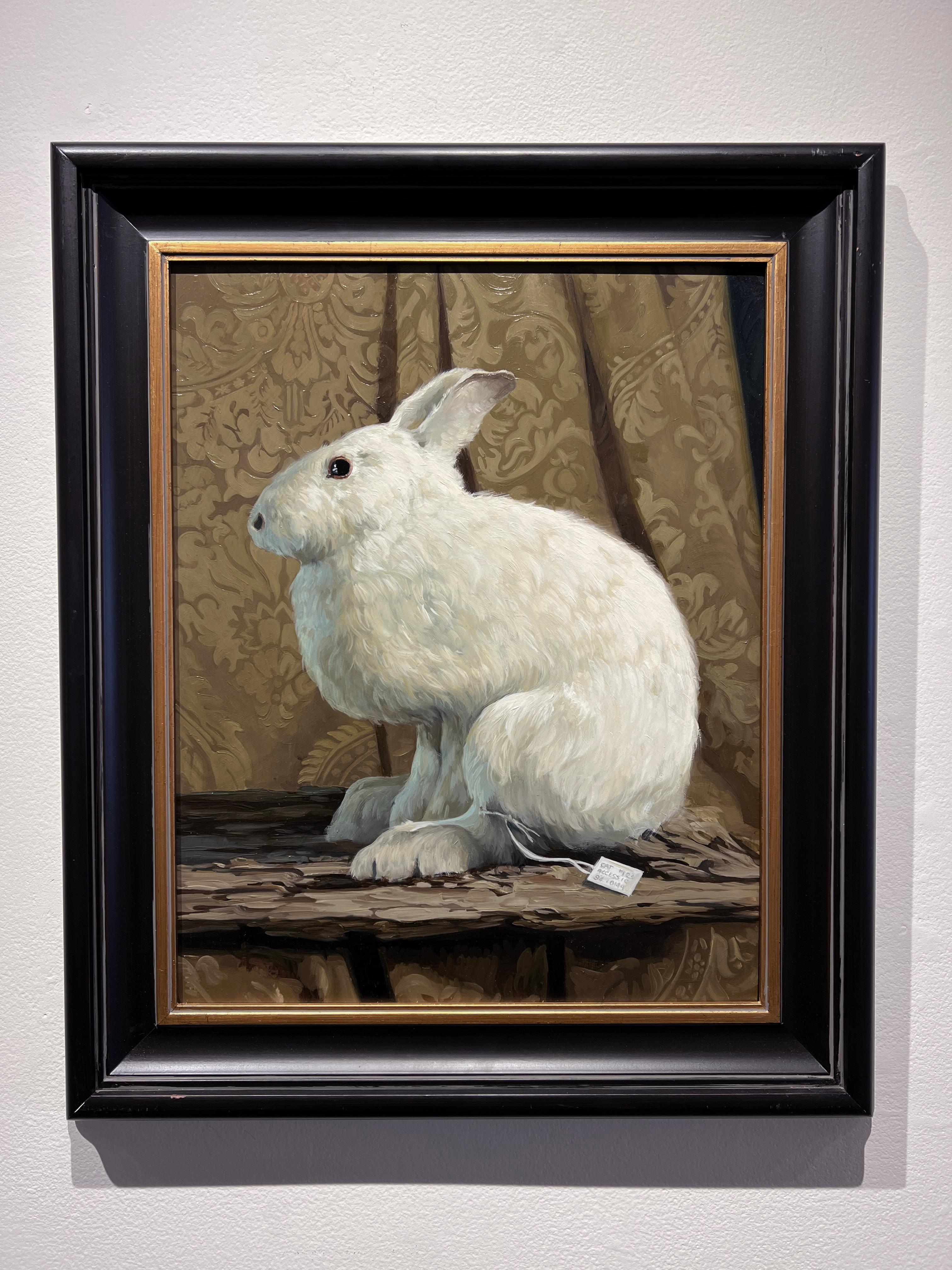 Leslie Peck - Leslie Peck, "Snowshoe Hare", 20x16 Rabbit Portrait Oil ...