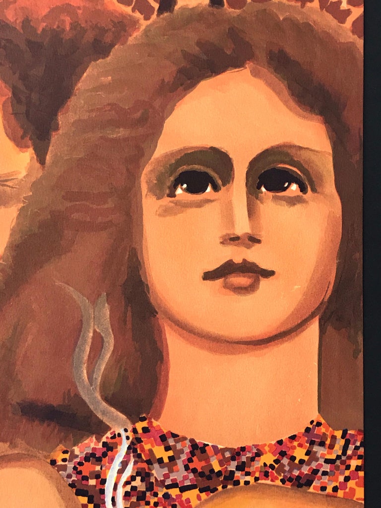 Lester Johnson - CLOSE UP Hand Drawn Lithograph Closeup Crowd Portrait ...