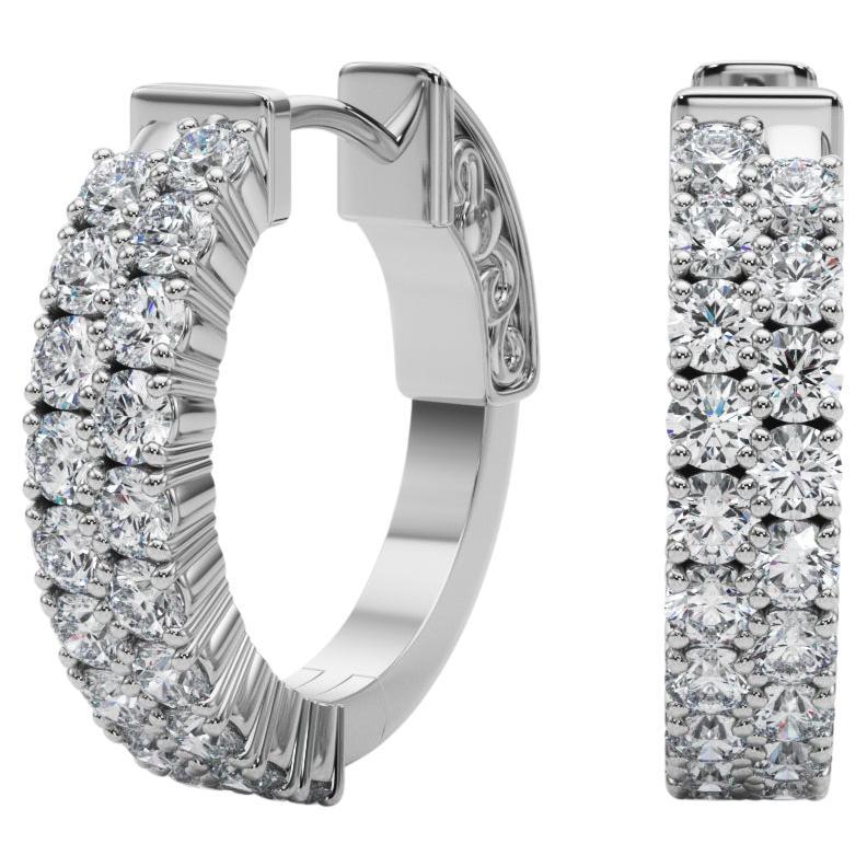 Lesunja White Gold Diamond Hoops For Sale at 1stDibs