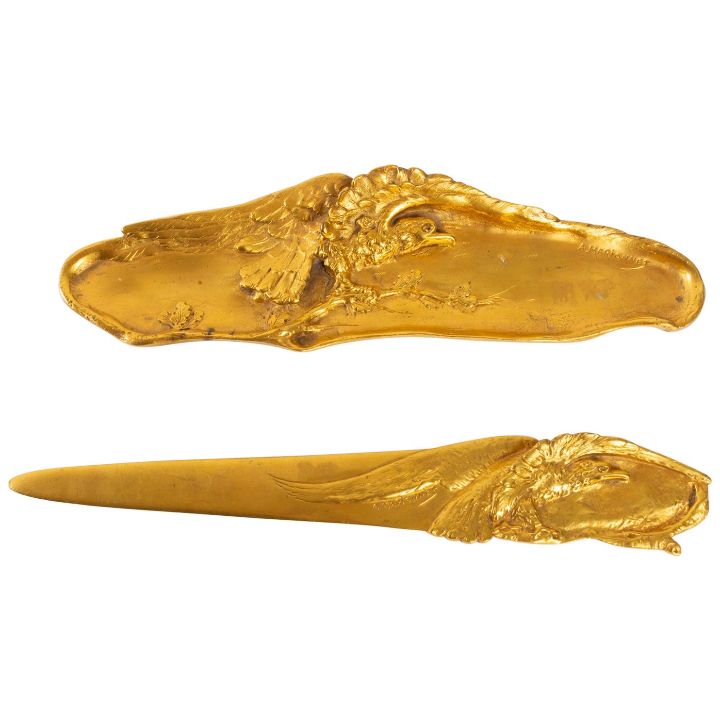 Japanese Bronze Meiji Period Figural Letter Opener For Sale at 1stDibs