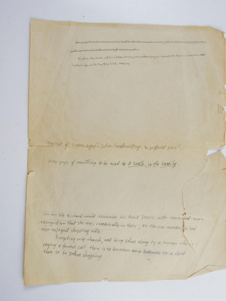 Letters of James Agee to Father Flye and Agee's Manuscript Notes For ...