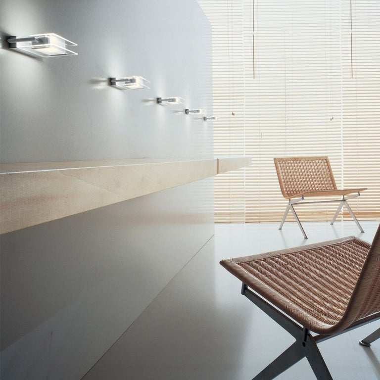 Leucos 360° P-PL 200 LED Wall Light in Satin, Transparent and Nickel by ...