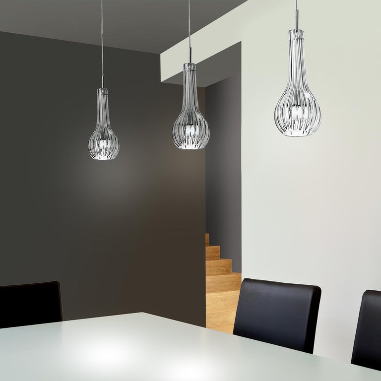 Leucos Athena Pendant Light in Crystal and Chrome by Crepax and Zanon ...
