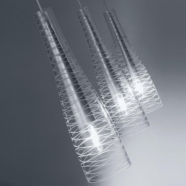 Leucos Class S 60 Pendant Light in Transparent and Gray by Design Lab ...