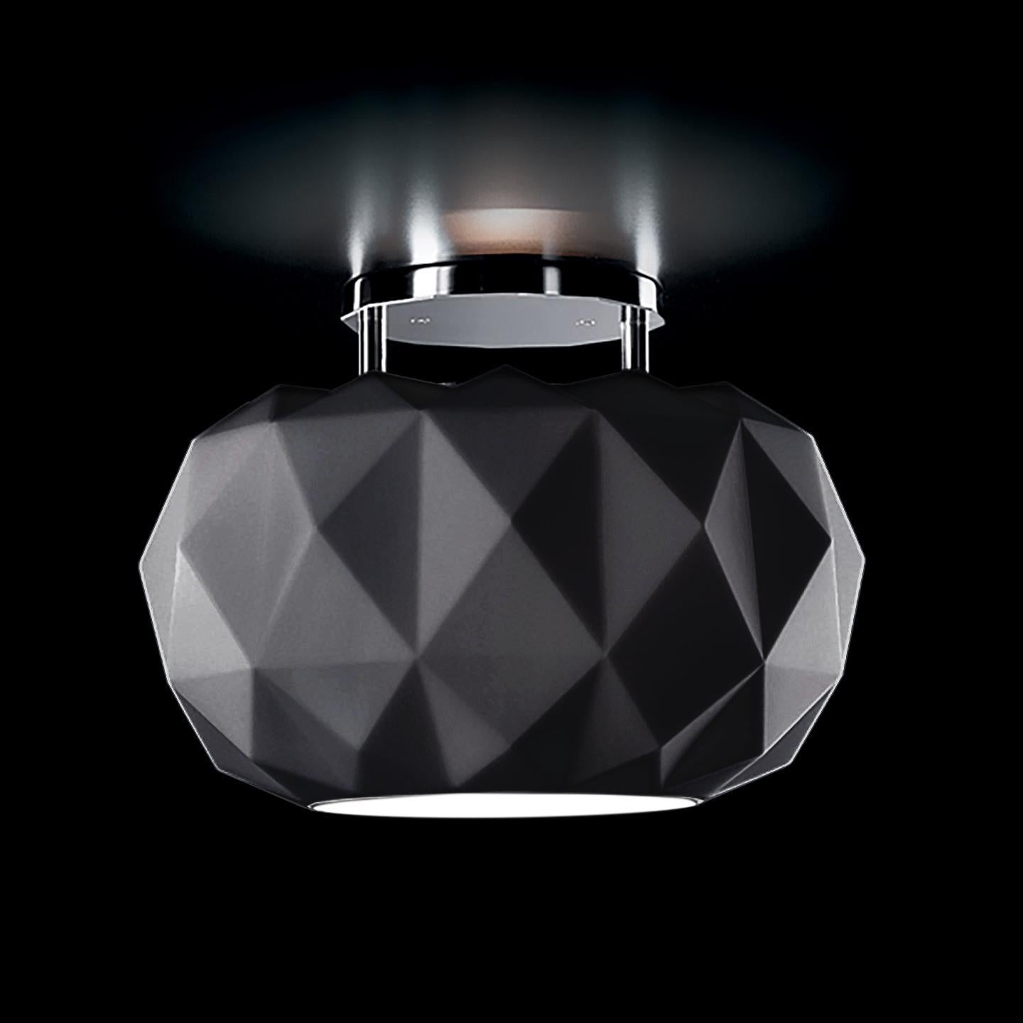 Leucos Deluxe S 35 Pendant Light in Matte Black and Chrome by ...