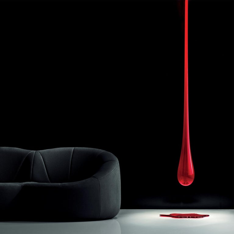 Leucos Glo S 150 LED Pendant Light in Red and Chrome by Danilo De Rossi ...
