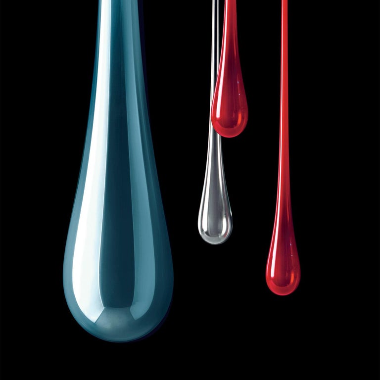 Leucos Glo S 210 LED Pendant Light in Red and Chrome by Danilo De Rossi ...