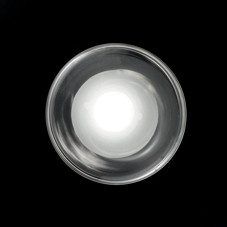 Leucos Keyra P-PL 30 LED Flush Mount in Transparent and White by Roberto Paoli For Sale at 1stDibs