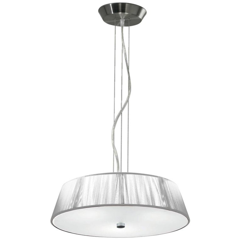 Leucos Lilith S 40 Pendant Light in White and Brushed Nickel by Design ...