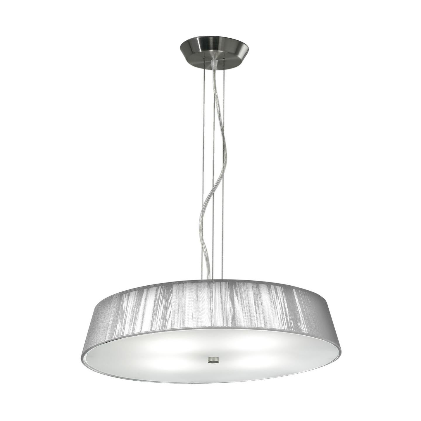 Leucos Lilith S 55 Pendant Light in White and Brushed Nickel by Design ...