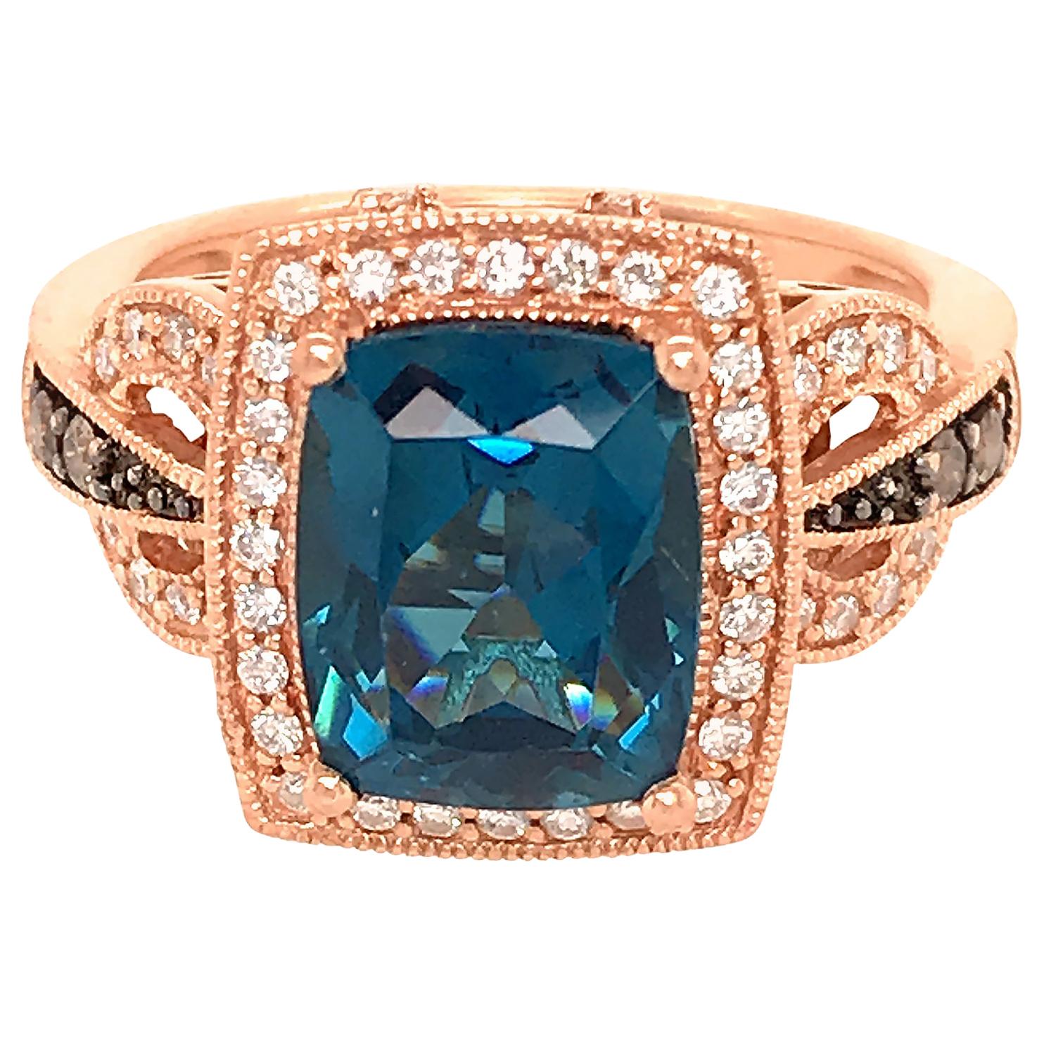 LeVian Ring Raspberry Rubellite Vanilla Diamonds 14 Karat Rose Gold For ...