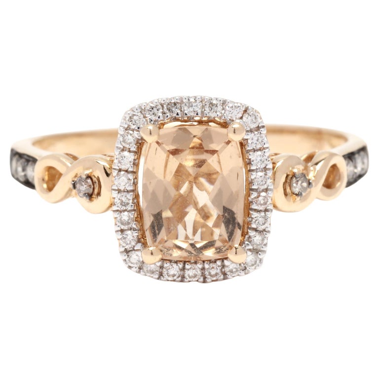 LeVian 14 Karat Yellow Gold Heliodor and Diamond Ring at 1stDibs