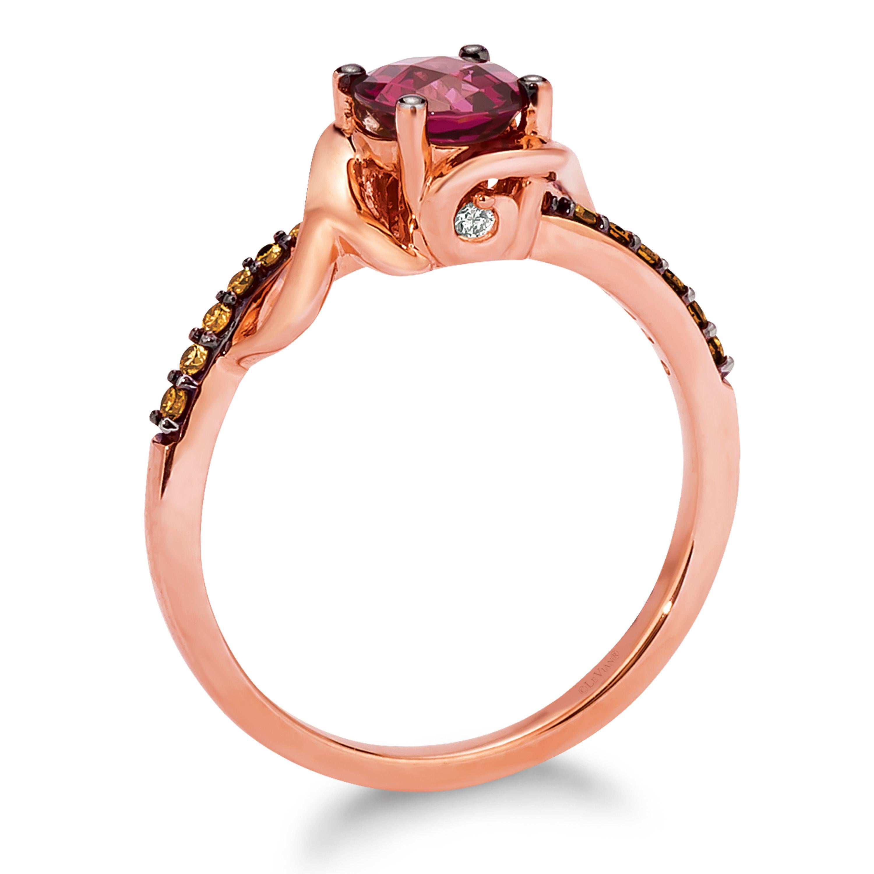 Le Vian 14K Rose Gold, Rhodolite Garnet Chocolate Diamond Bypass Ring ...