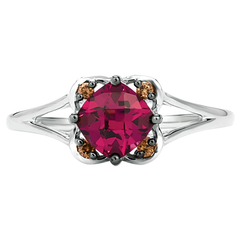 LeVian 14K White Gold 3/4 Ct Rhodolite Garnet and Chocolate Diamond ...