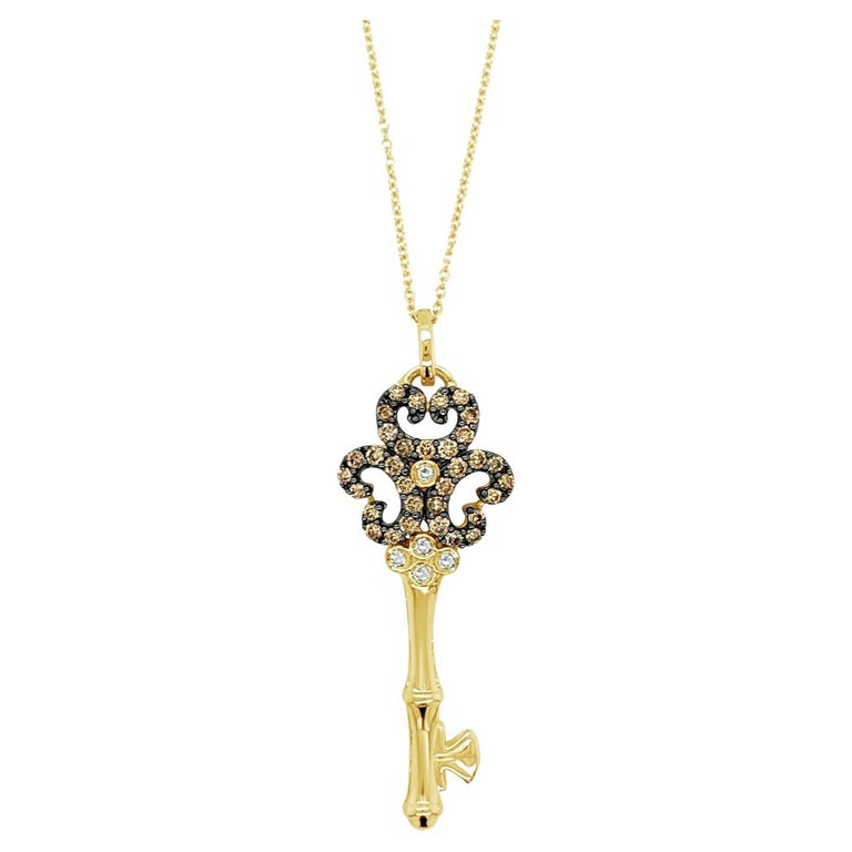 Le Vian 14K Yellow Gold Round Chocolate Brown Diamond Classy Pendant ...