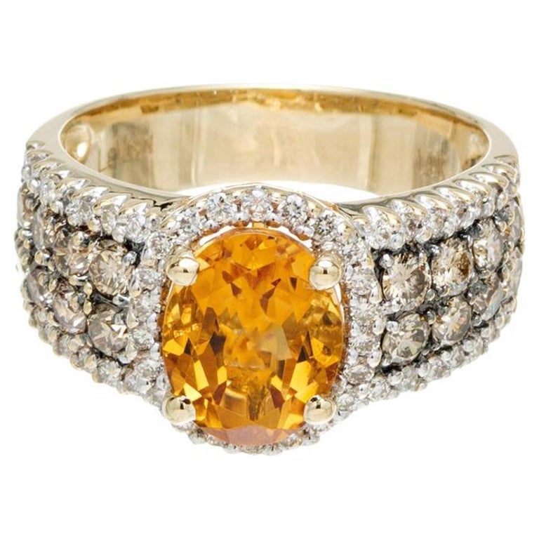 Le Vian 1.70 Carat Citrine Chocolate Brown Diamond Yellow Gold Ring For ...