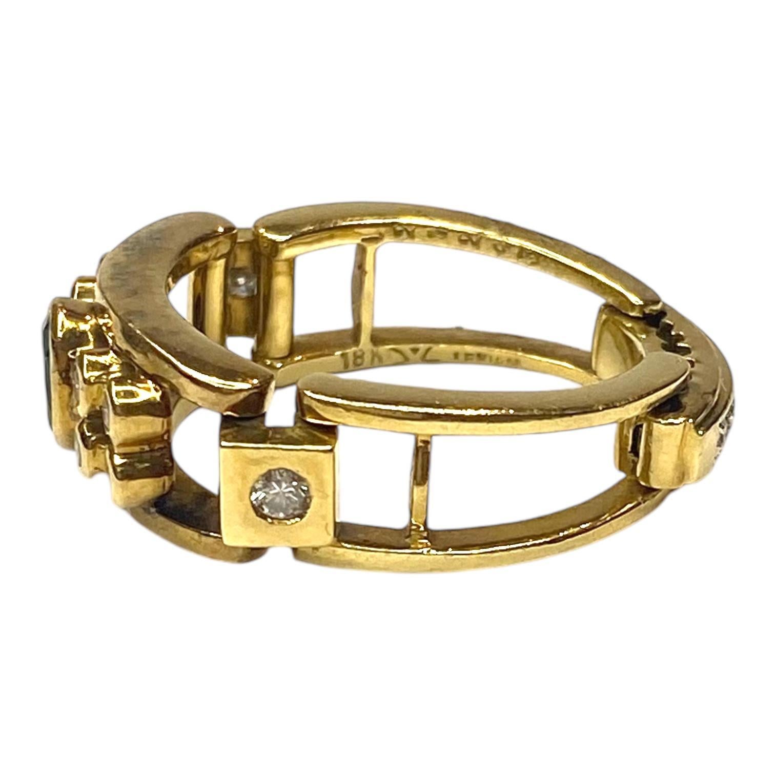 LeVian 18K Emerald and Diamond Flex Ring For Sale at 1stDibs