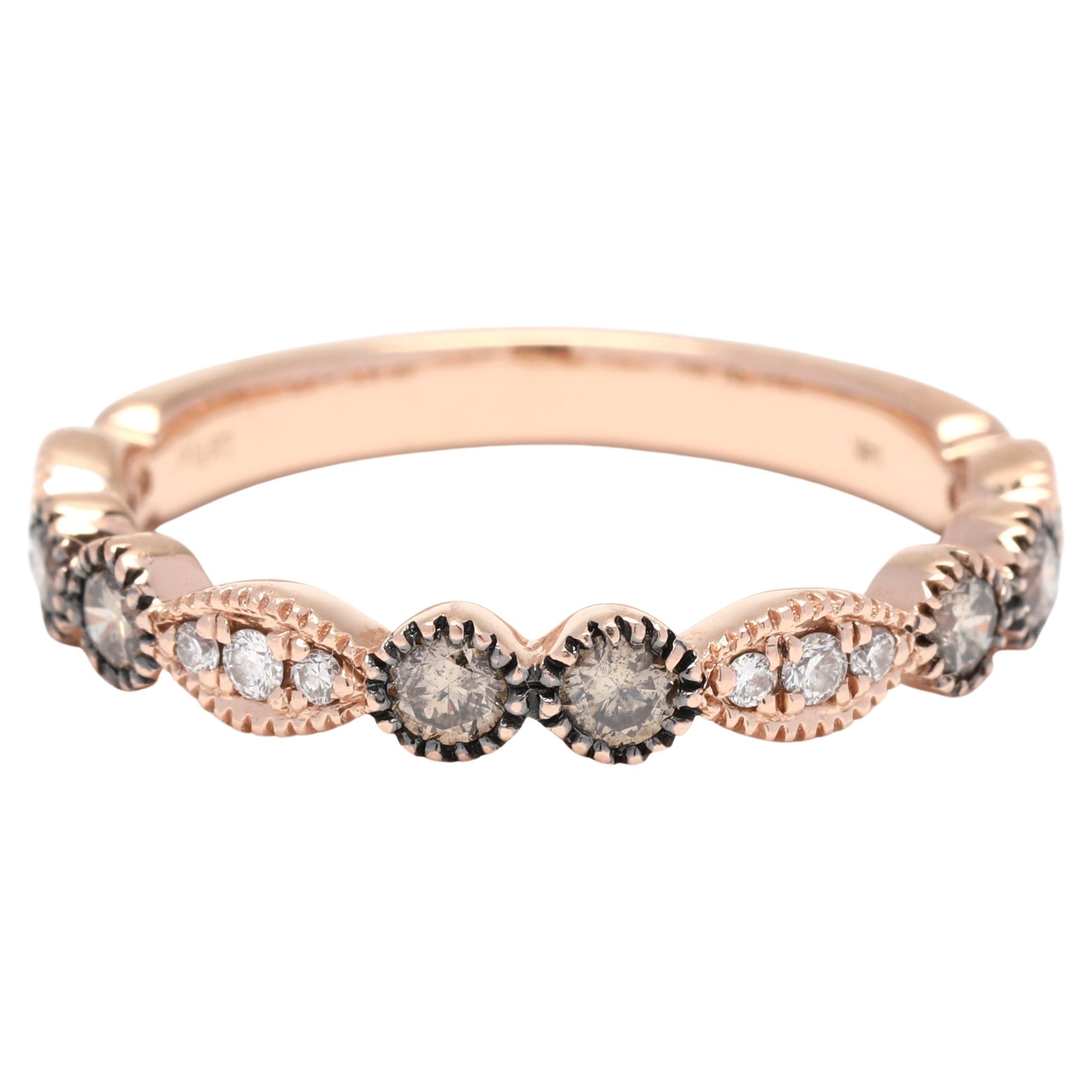 LeVian .40ctw Rose Gold Diamond Wedding Band, 14K Rose Gold, Ring Size 7 For Sale at 1stDibs