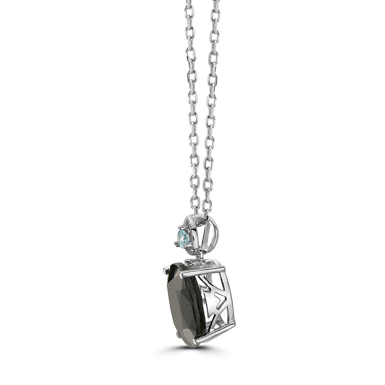 Le Vian 925 Sterling Silver Black Sapphire Blue Zircon Gemstone Pendant ... Le Vian 925 Sterling Silver Black Sapphire Blue Zircon Gemstone Pendant ...