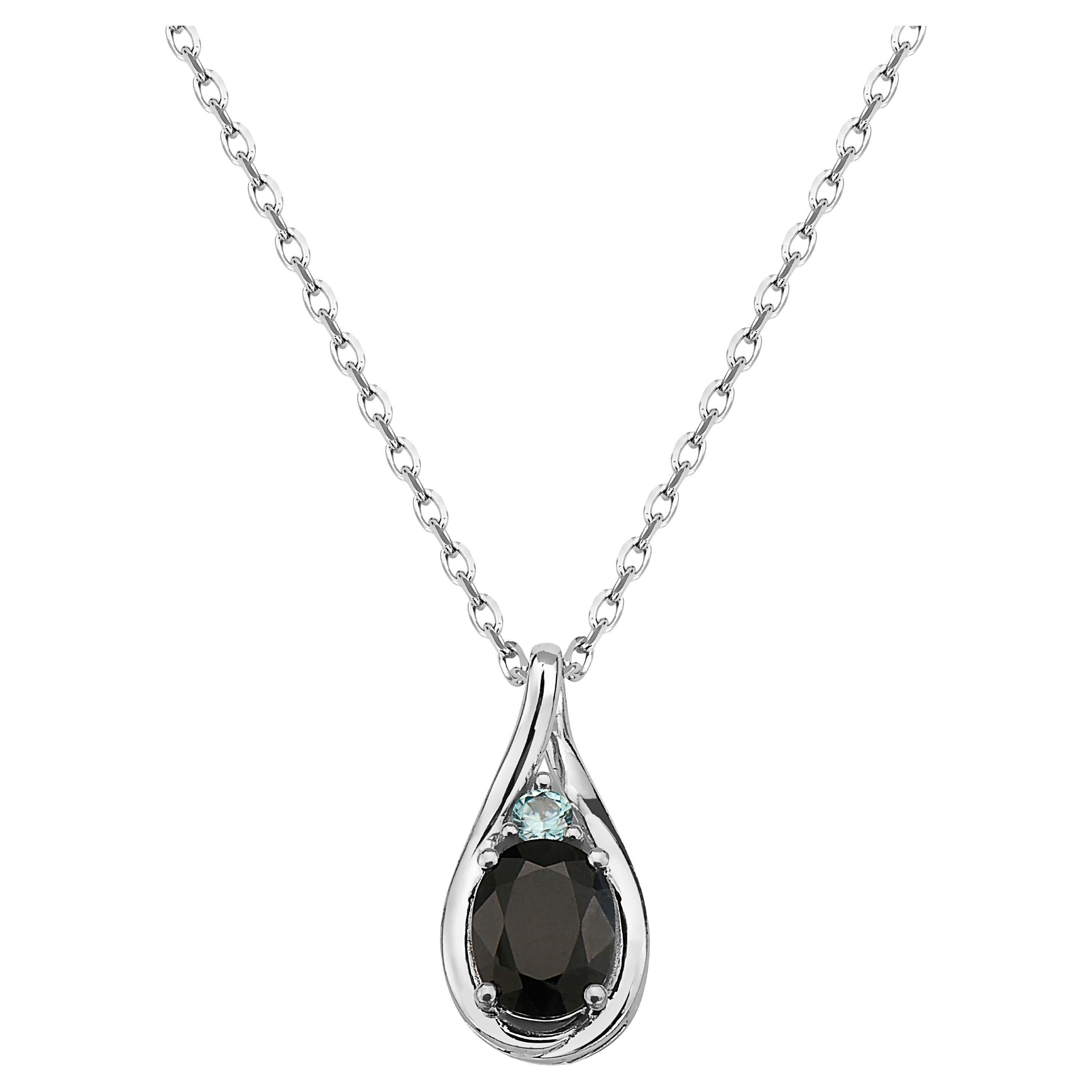 Le Vian 925 Sterling Silver Black Sapphire Blue Zircon Gemstone Pendant ... Le Vian 925 Sterling Silver Black Sapphire Blue Zircon Gemstone Pendant ...