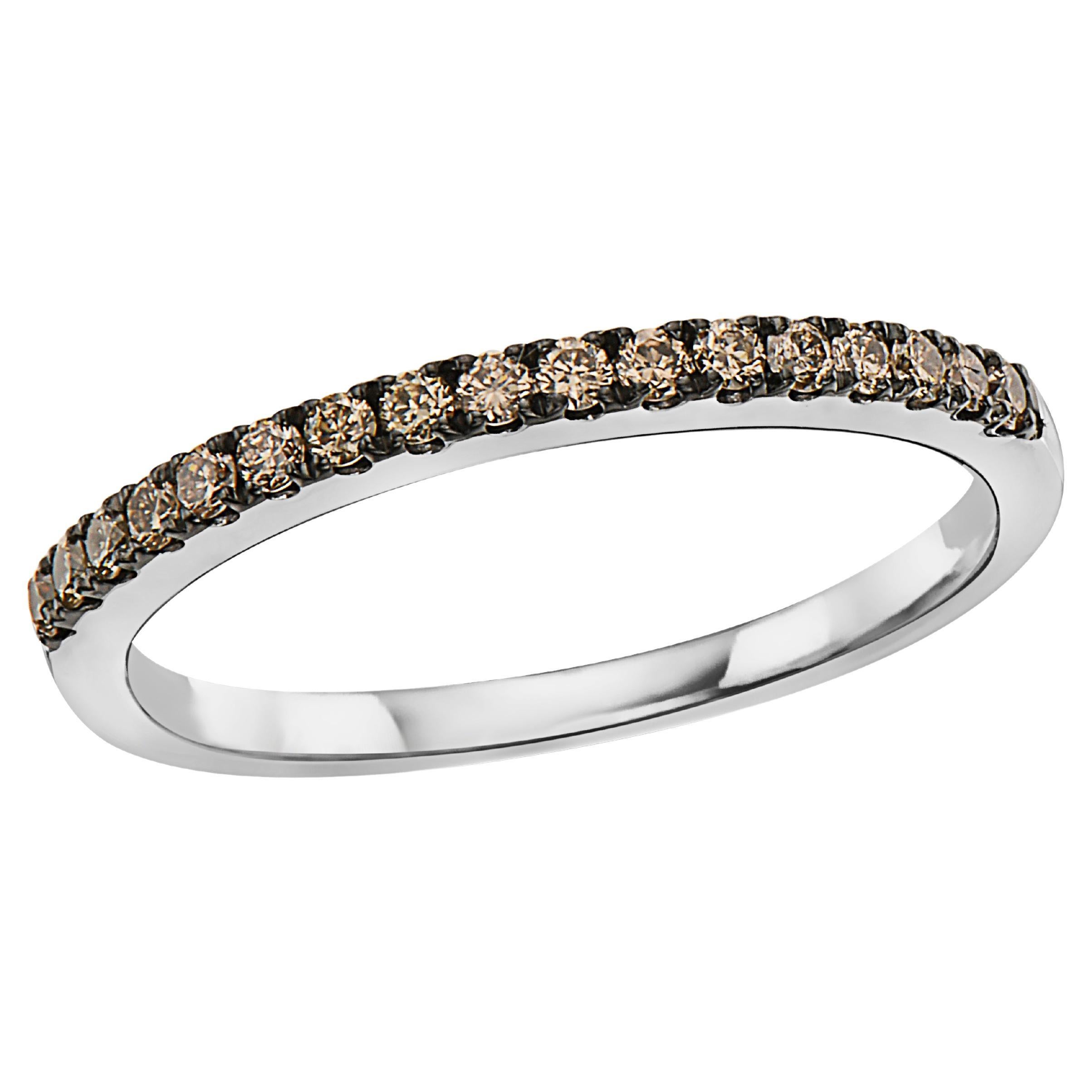 LeVian 14K White Gold Round Chocolate Brown Diamond Gorgeous Bridal ...