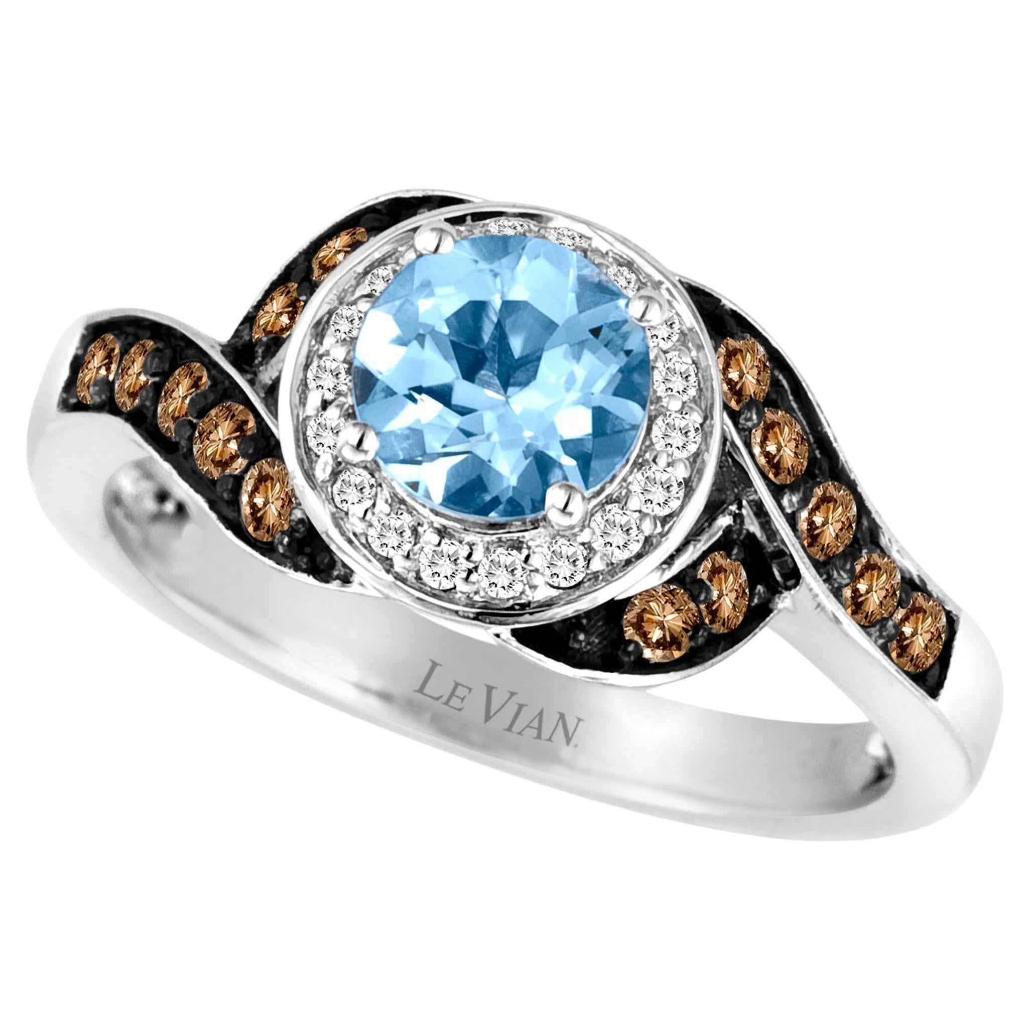 LeVian Ring Tanzanite in 14K White Gold Cocktail Blue Oval 1 Cts Ring ...