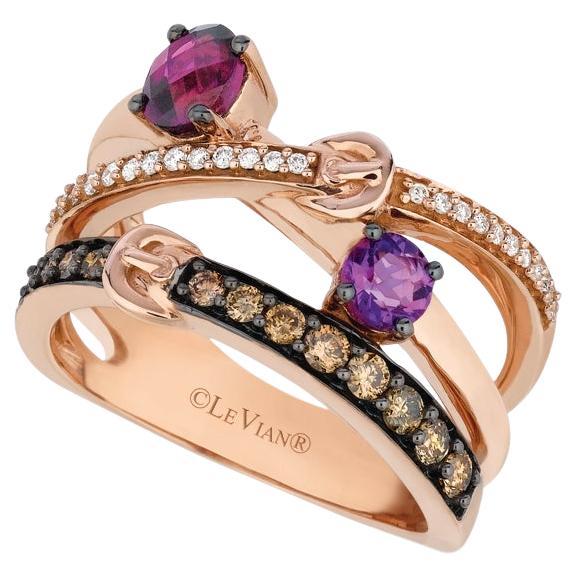LeVian 14K Rose Gold Amethyst Pink Tourmaline Rhodolite White Topaz ...