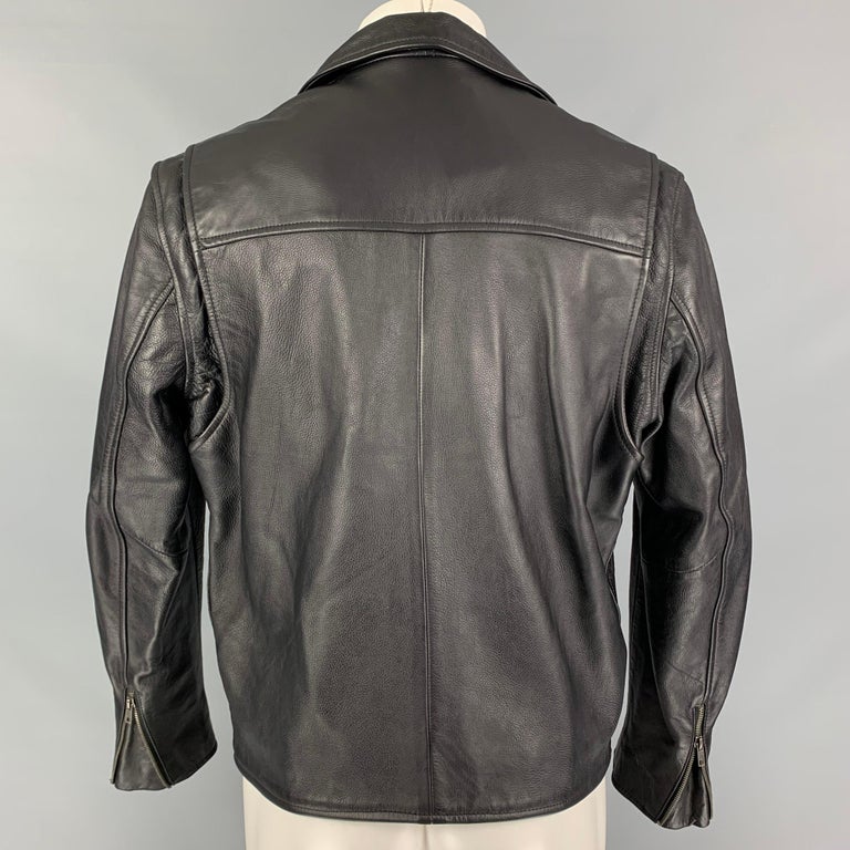 LEVI'S MADE and CRAFTED Size S Black Leather Biker Jacket For Sale at ...