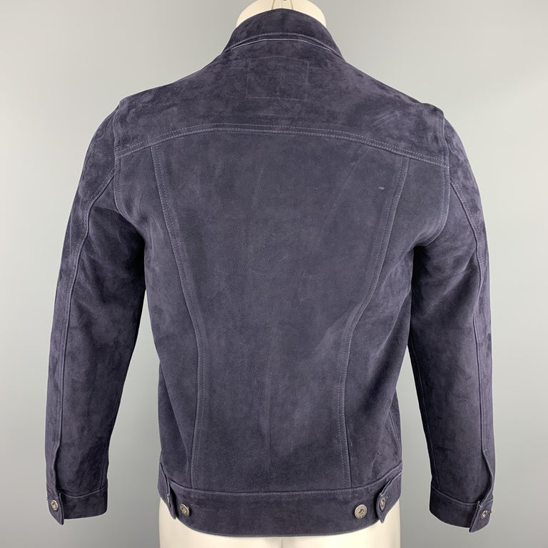 LEVI'S MADE and CRAFTED Size S Navy Trucker Jacket at 1stDibs