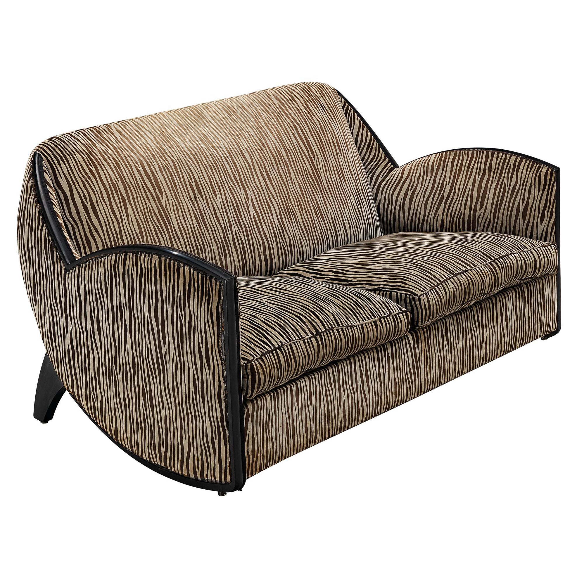 French Art Deco Sofa 1920s with Integrated Lighting For Sale at 1stDibs