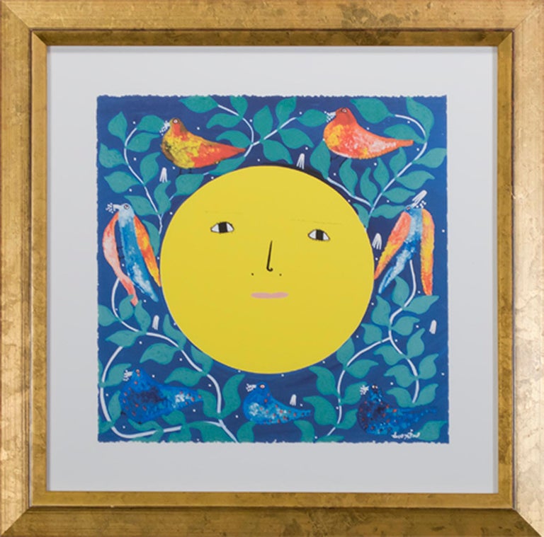 Levoy Exil - "Moon Face," Giclee Print on Canvas after 1991 Acrylic ...