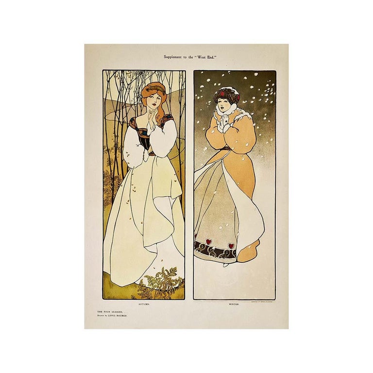 Lewis Baumer - Art nouveau style poster by Lewis Baumer For Sale at 1stDibs