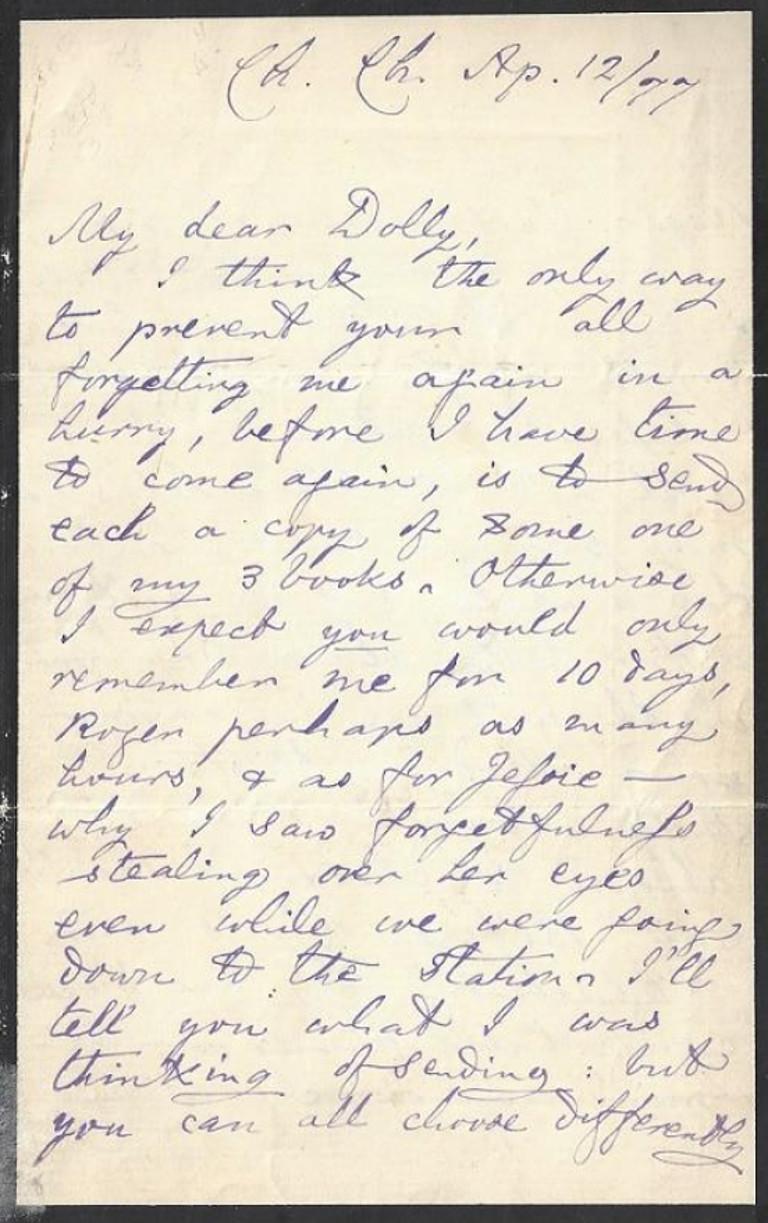 Lewis Carroll Two Original Handwritten Letters on Paper, 1877 For Sale ...