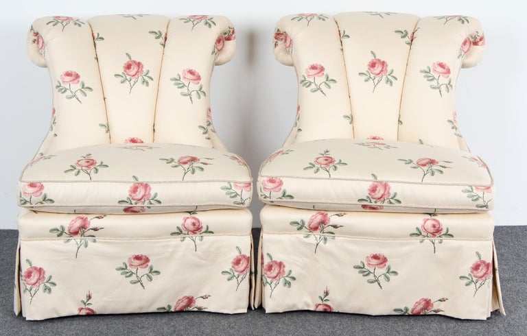 Lewis Mittman Napoleon III Armless Slipper Chairs, 1980 For Sale at 1stDibs