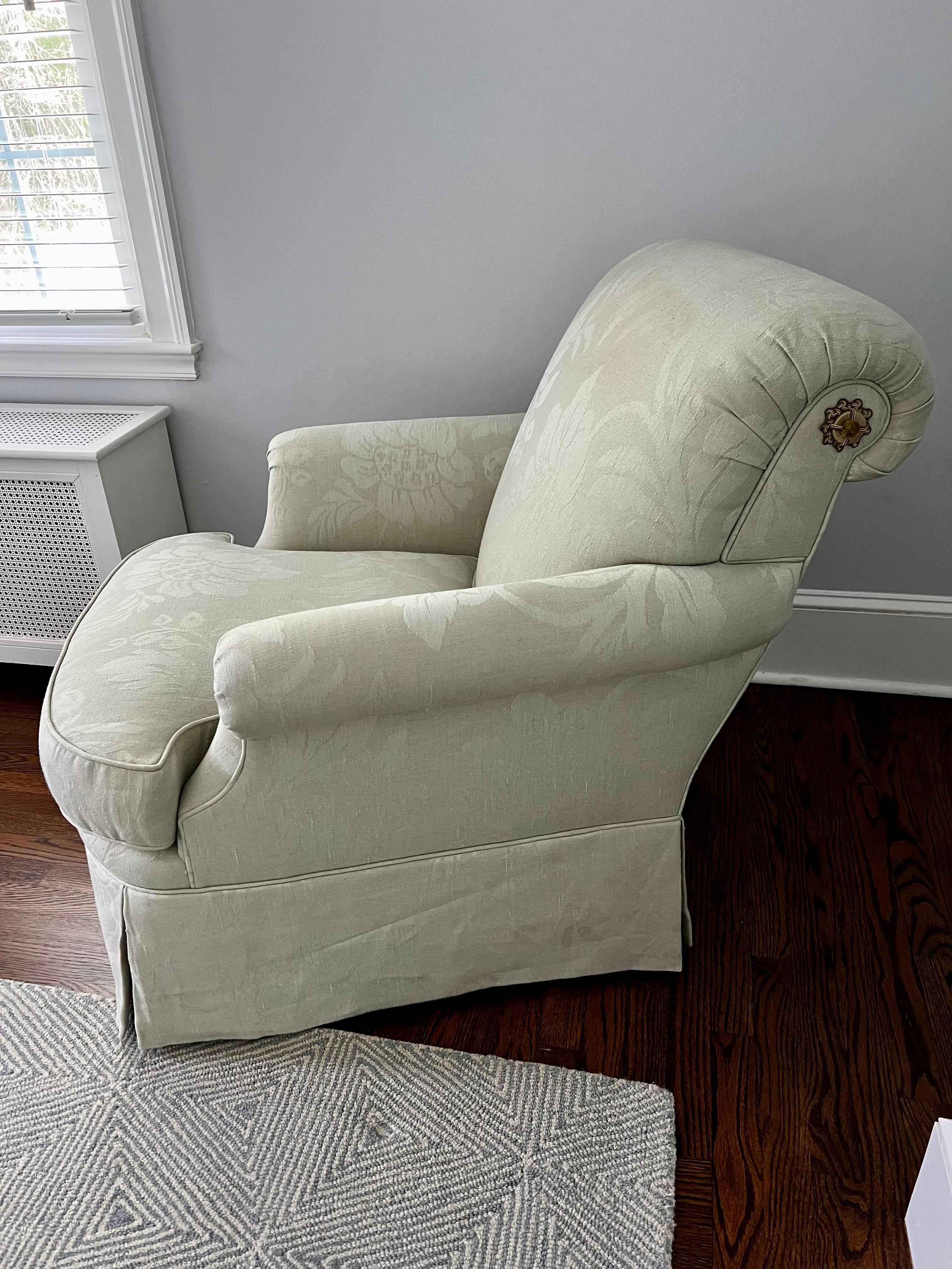 Lewis Mittman Signed Luxurious High-end Upholstered Club Chair For Sale ...