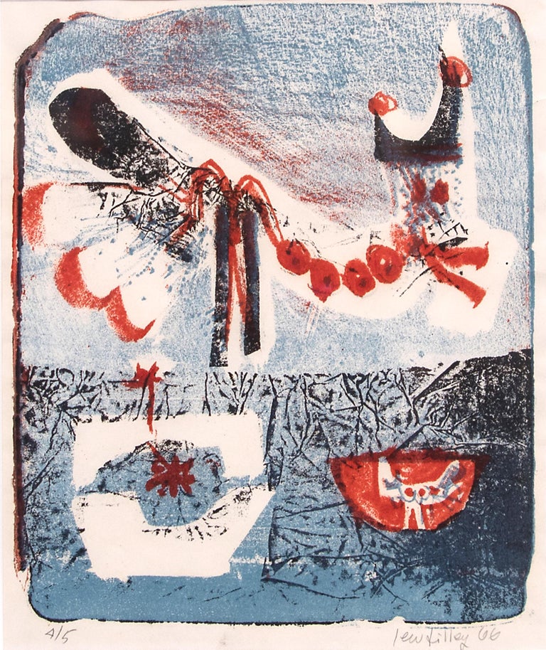 Lewis Tilley - 1960s Abstract American Modernist Pencil Signed Colored ...