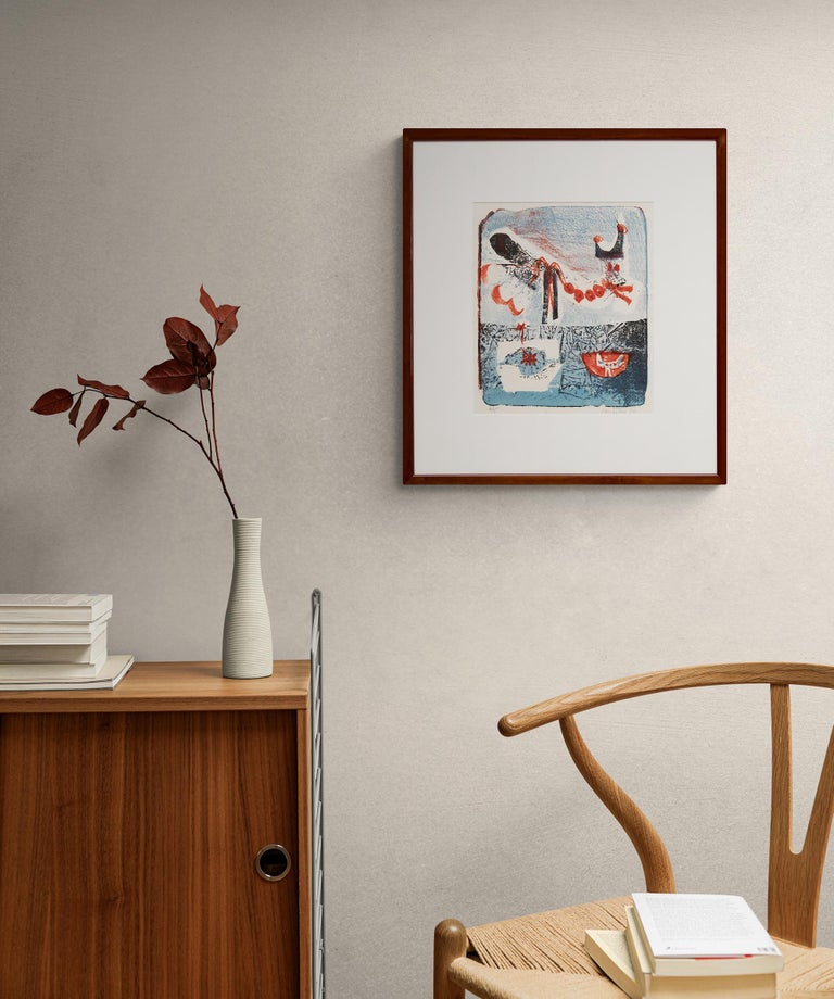 Lewis Tilley - 1960s Abstract American Modernist Pencil Signed Colored ...