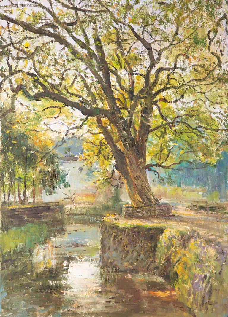 Li Zhao - Li Zhao Impressionist Original Oil Painting "Old Tree By The ...