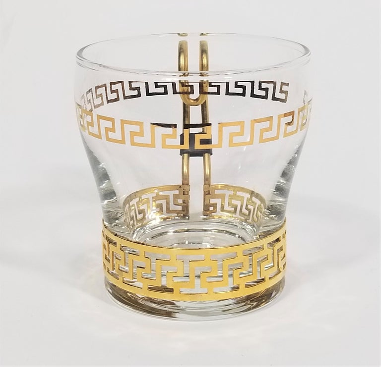 Libbey Glassware Greek Key Midcentury Unused Set of 10 at 1stDibs