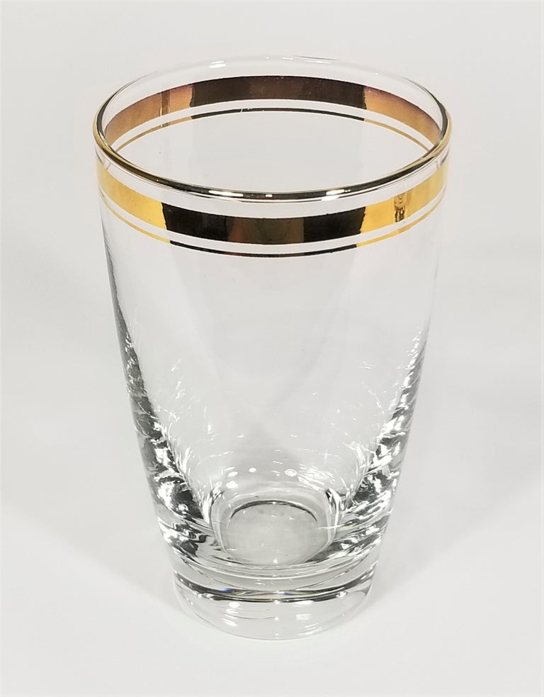 Libbey Mid-century Gold Rimmed Glassware Barware Set of 6 For Sale at ...