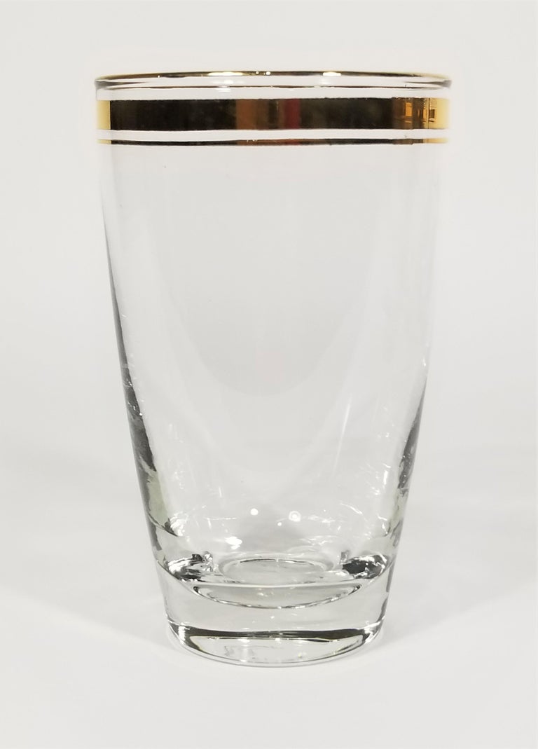 Libbey Mid-century Gold Rimmed Glassware Barware Set of 6 For Sale at ...