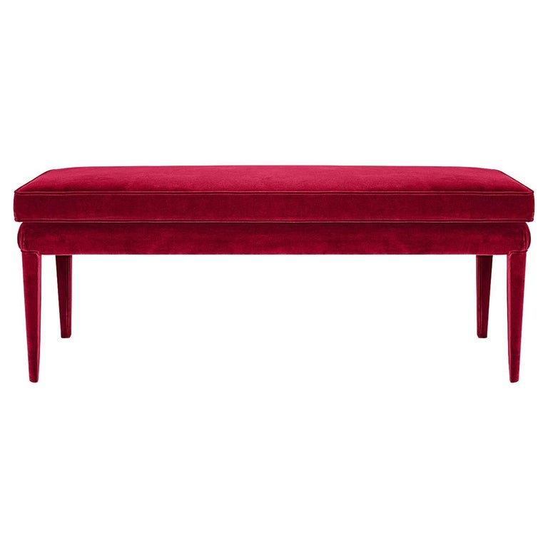 Libellula Eco Red Passion Velvet Bench For Sale at 1stDibs