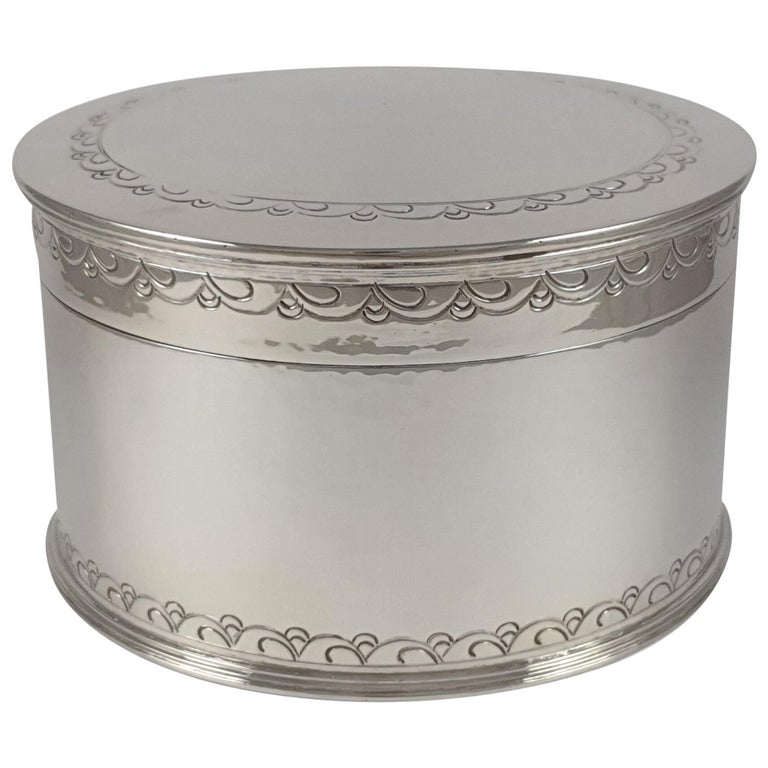 Liberty and Co Sterling Silver Biscuit Box, 1929 For Sale at 1stDibs